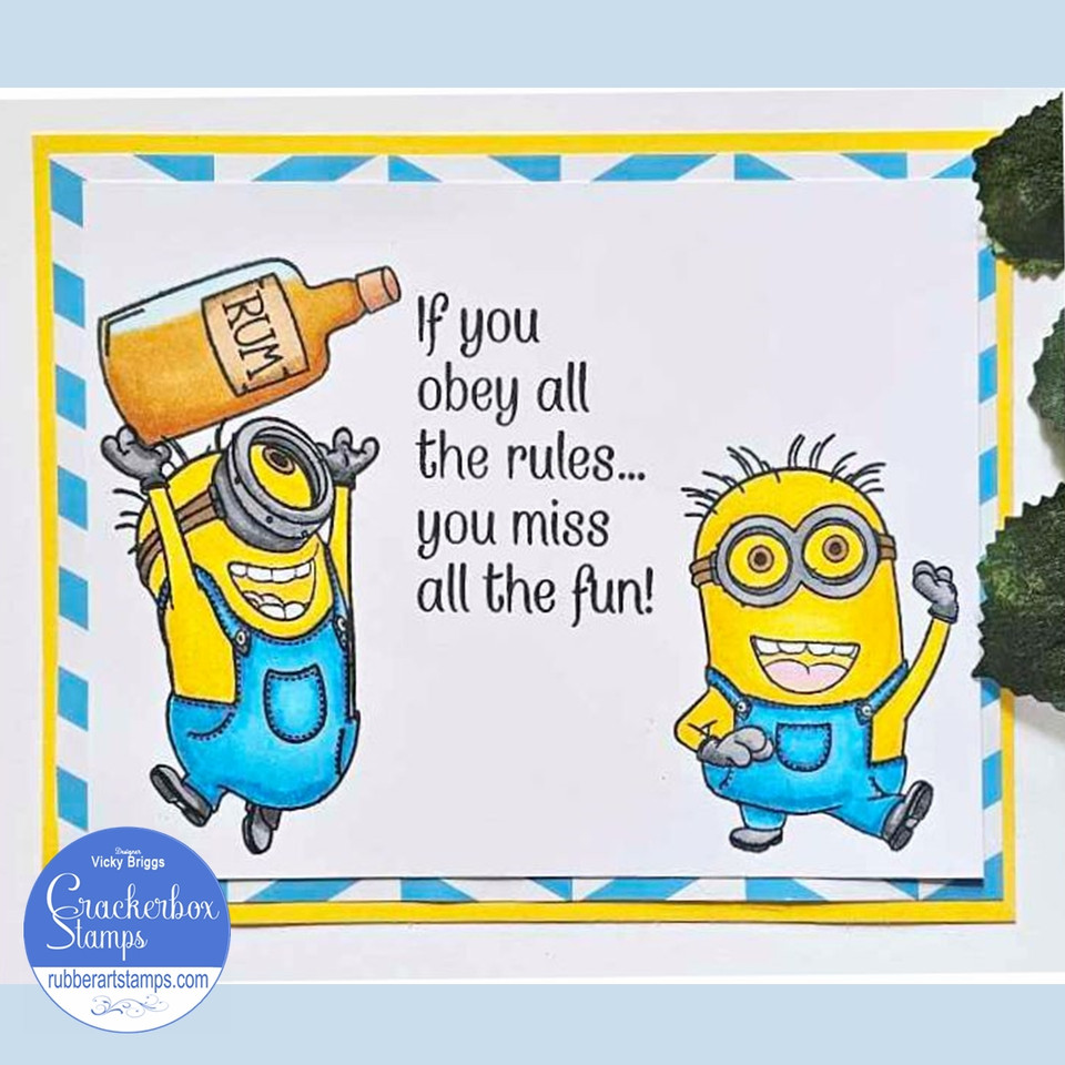 Minions Having Fun Card - Crackerbox Stamps