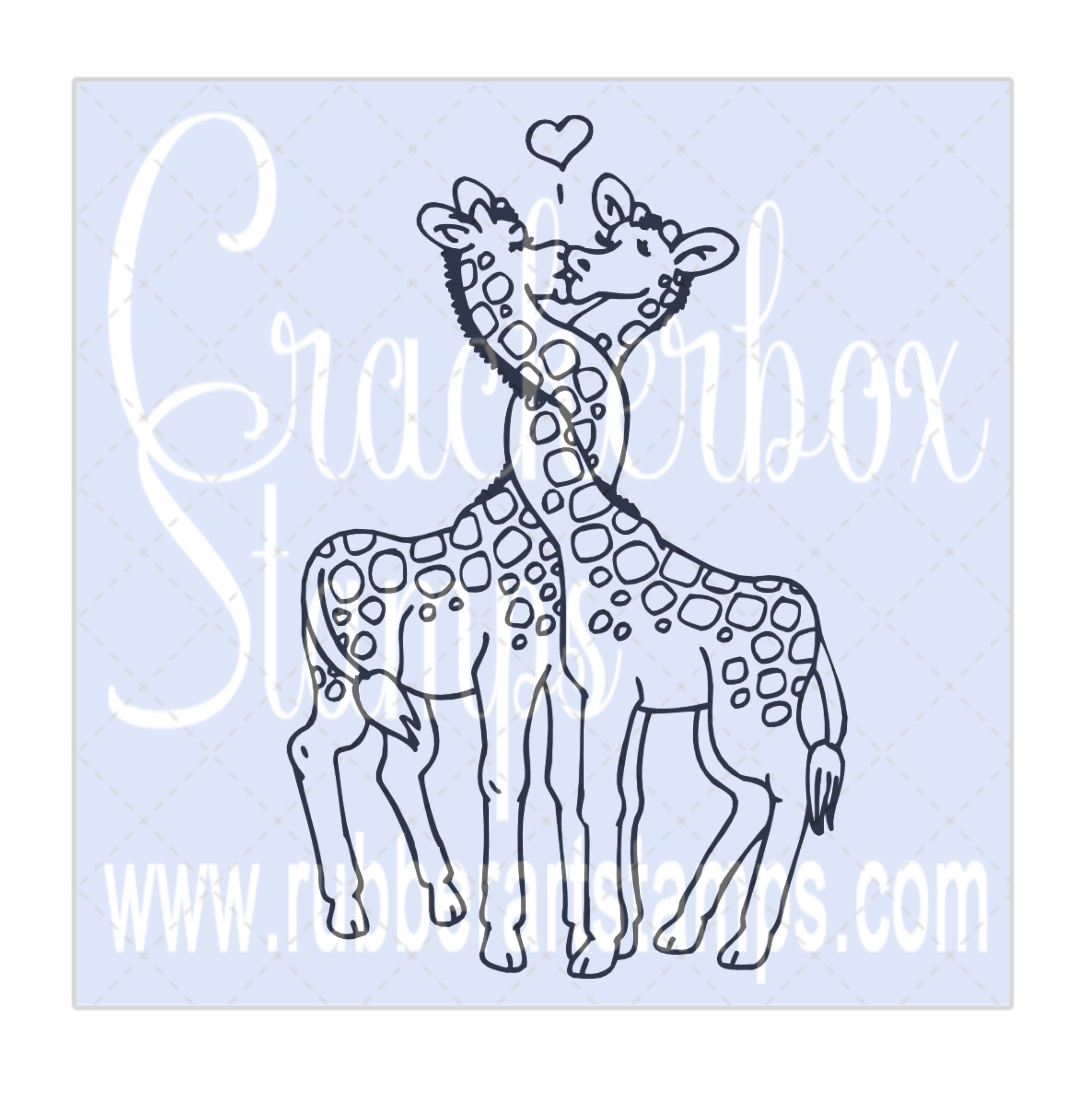 Giraffe Hug - Crackerbox Stamps