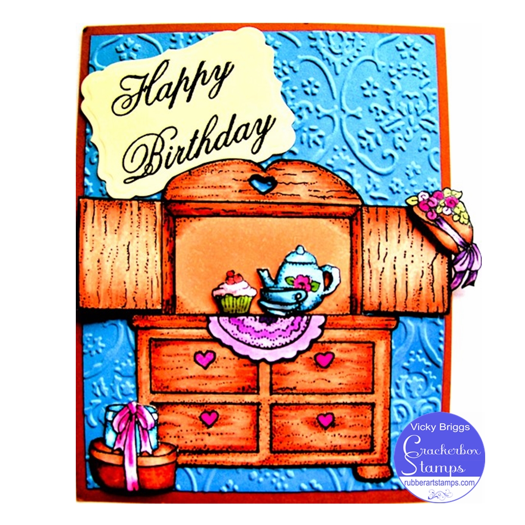 Happy Birthday Script - Crackerbox Stamps
