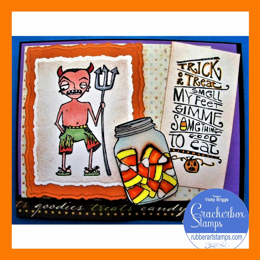 Devil with Candy - Crackerbox Stamps