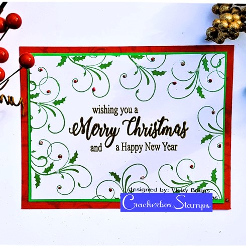 Holly Swirl set of 2 - Crackerbox Stamps