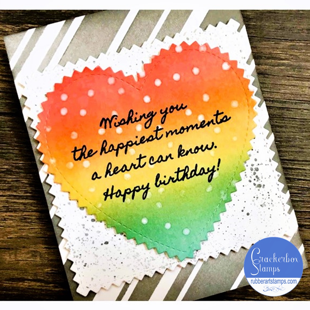 Birthday Heart Card - Crackerbox Stamps