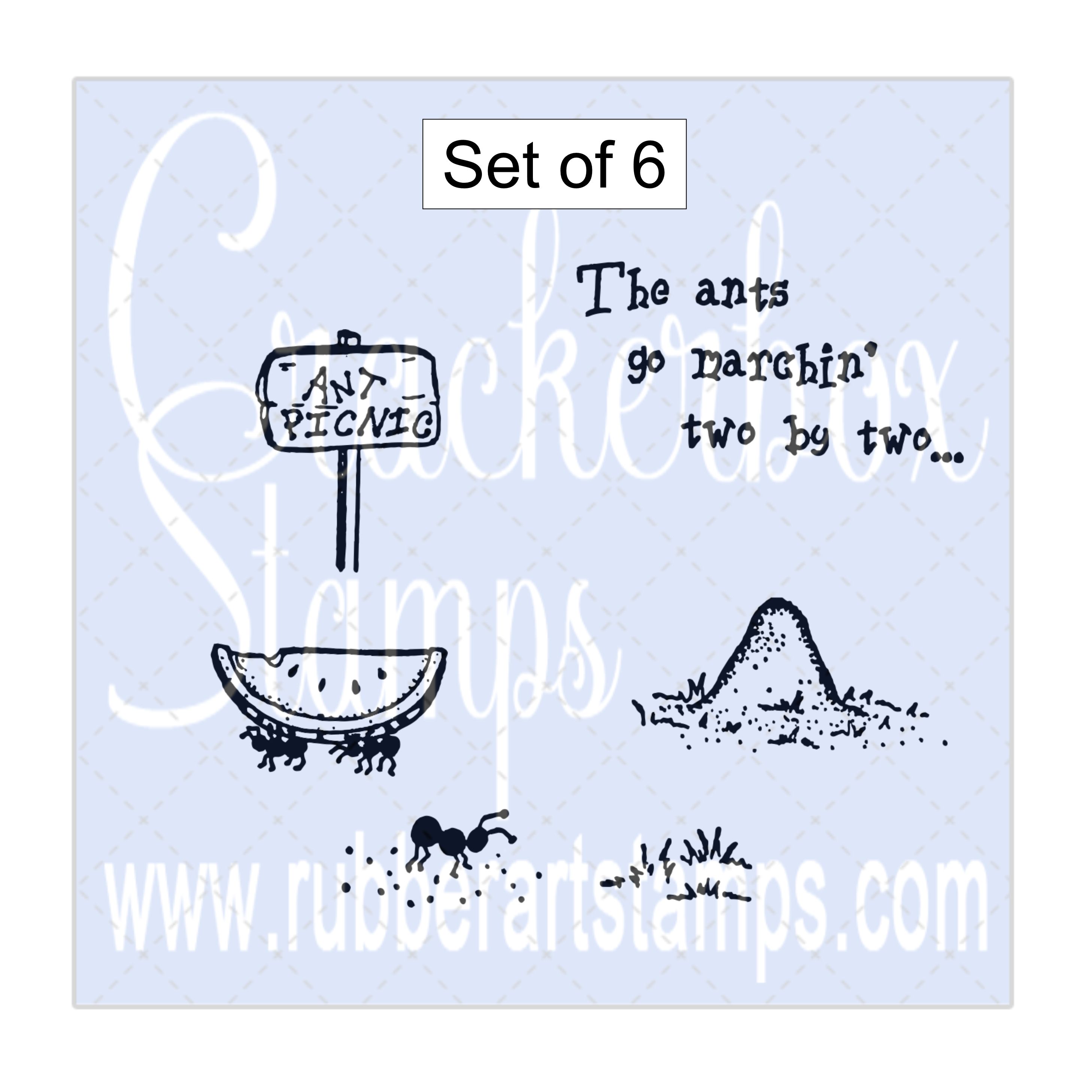 Ants Set Of 6 - Crackerbox Stamps
