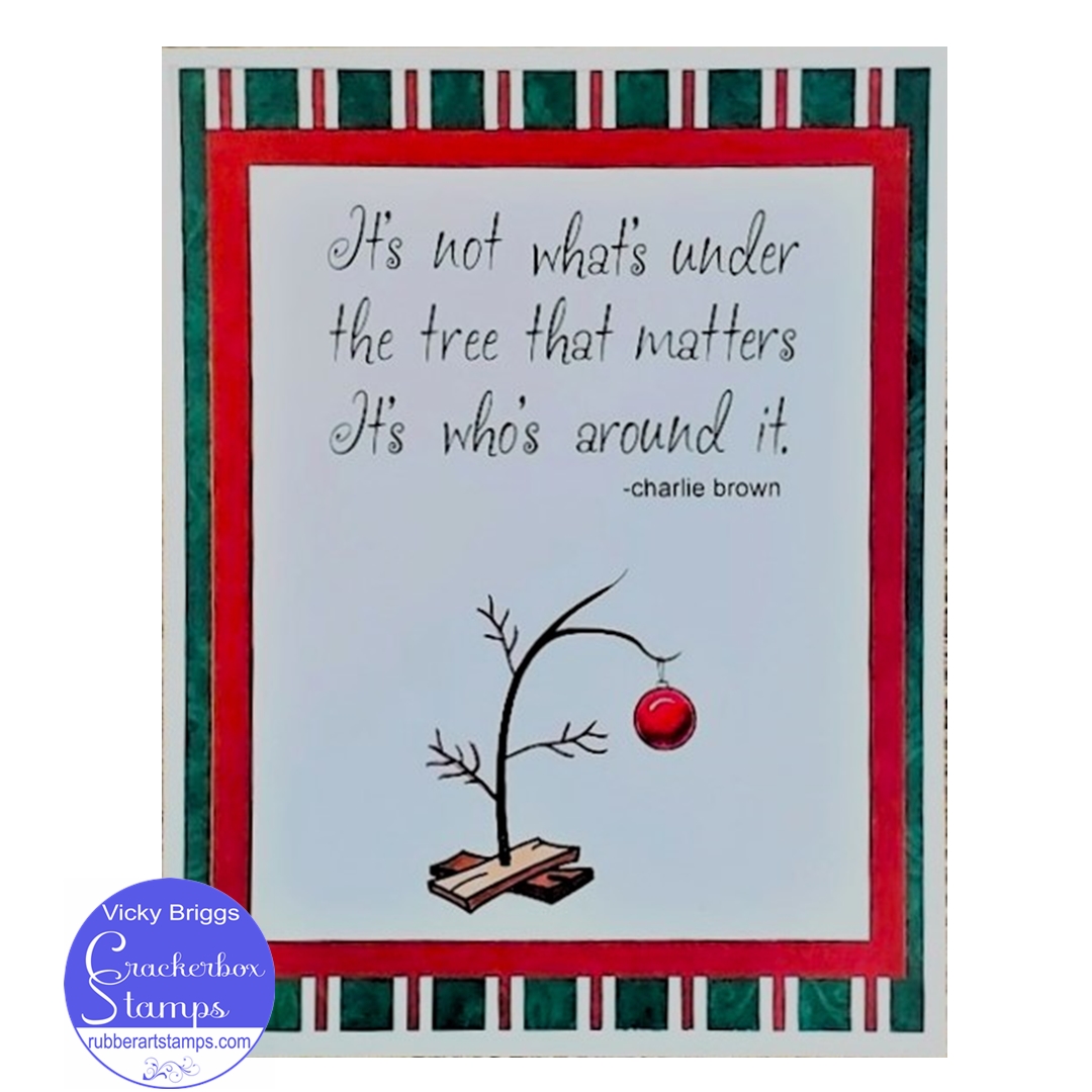 Charlie Brown Saying and Tree - Crackerbox Stamps