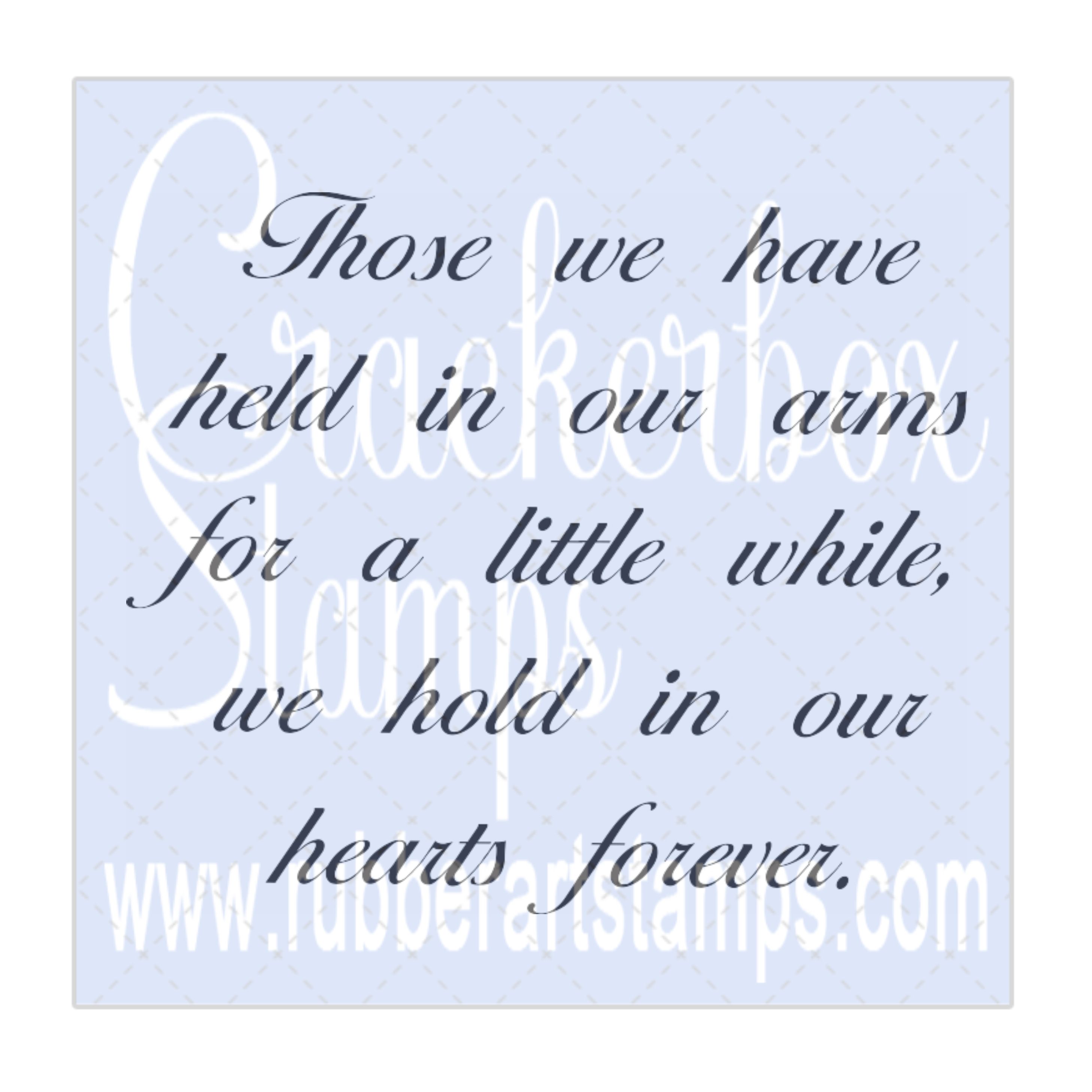 Held In Our Arms - Crackerbox Stamps