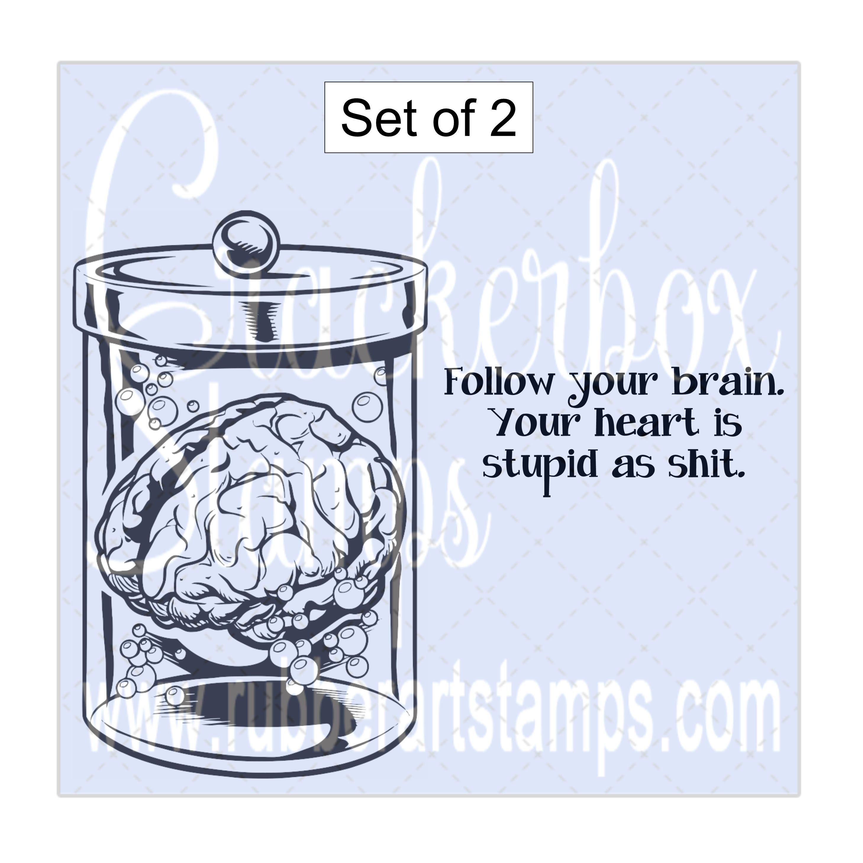 Brain and Follow Your Brain - Crackerbox Stamps
