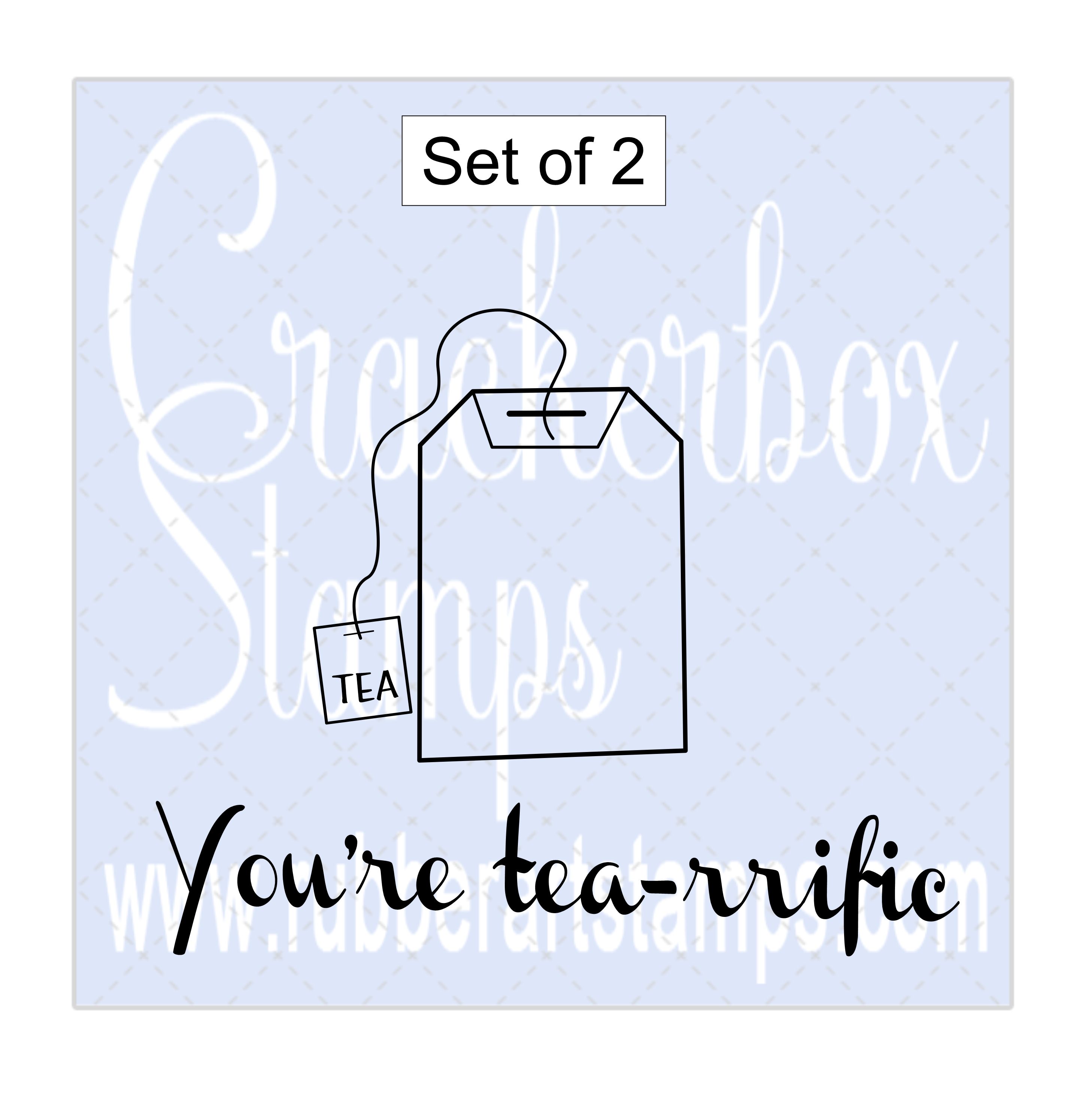 Tea Bag and Tea-rrific - Crackerbox Stamps