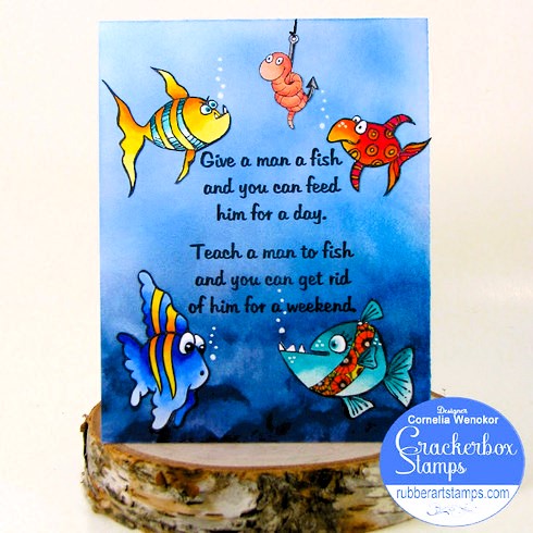 Teach A Man To Fish Card - Crackerbox Stamps