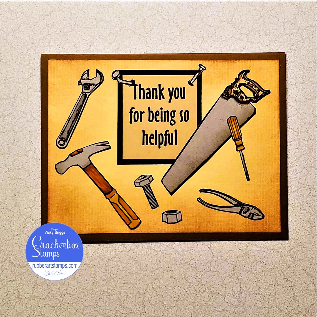 Helpful Hand With Tools Card - Crackerbox Stamps