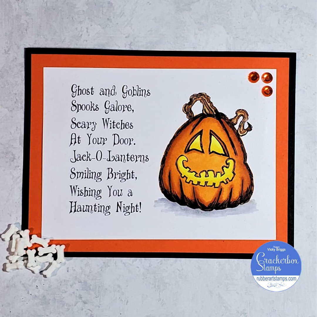 Pumpkin, Ghosts And Goblins Card - Crackerbox Stamps