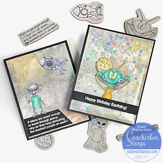 Happy Birthday Earthling - Crackerbox Stamps