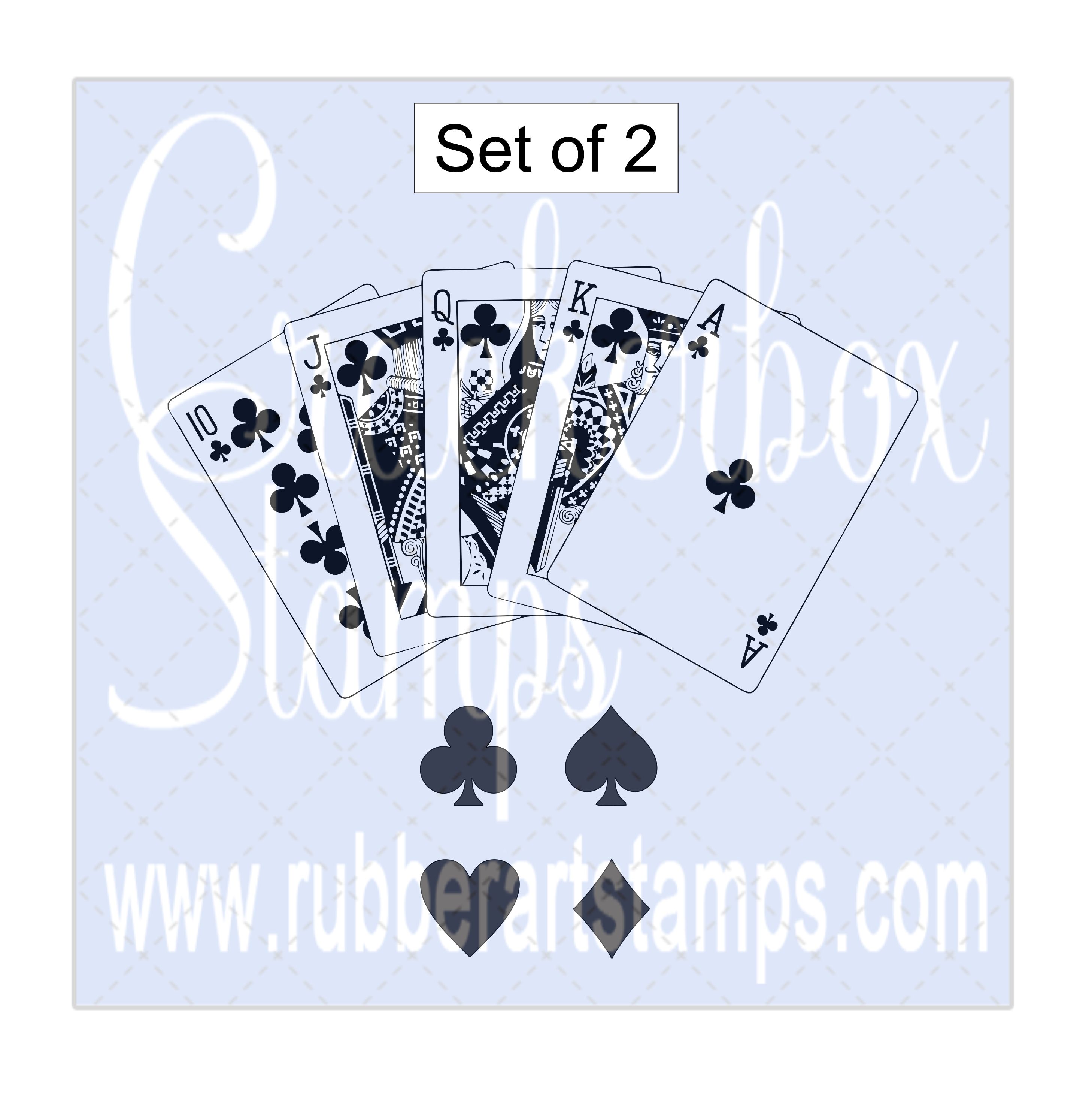 Cards Suit Hand and Card Suits Solid - Crackerbox Stamps