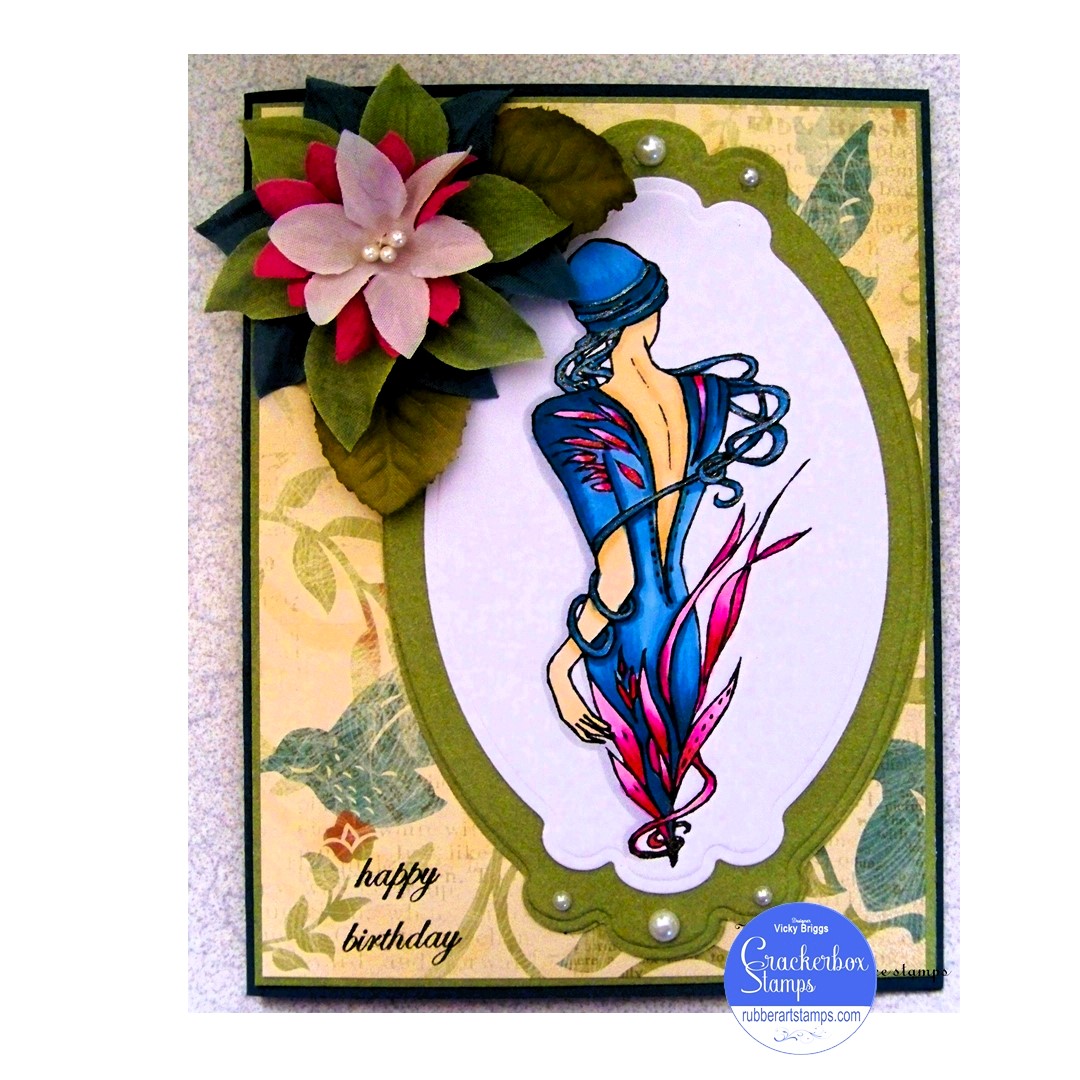 Beautiful Lady Birthday Card - Crackerbox Stamps