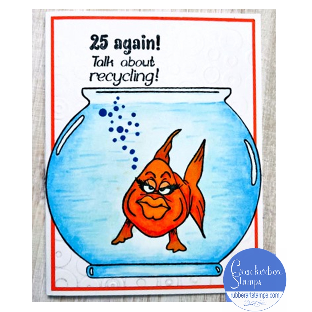 Fish Bowl Birthday Card - Crackerbox Stamps