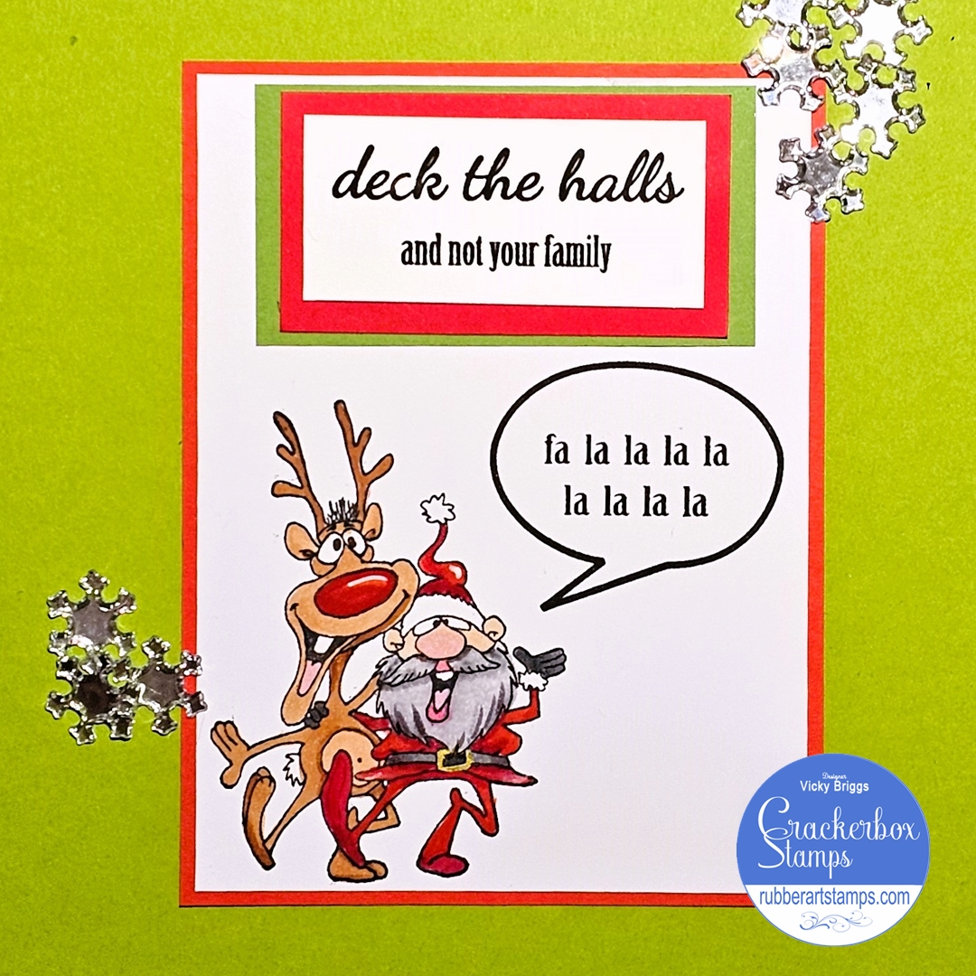Santa And Reindeer Dancing Fa la la