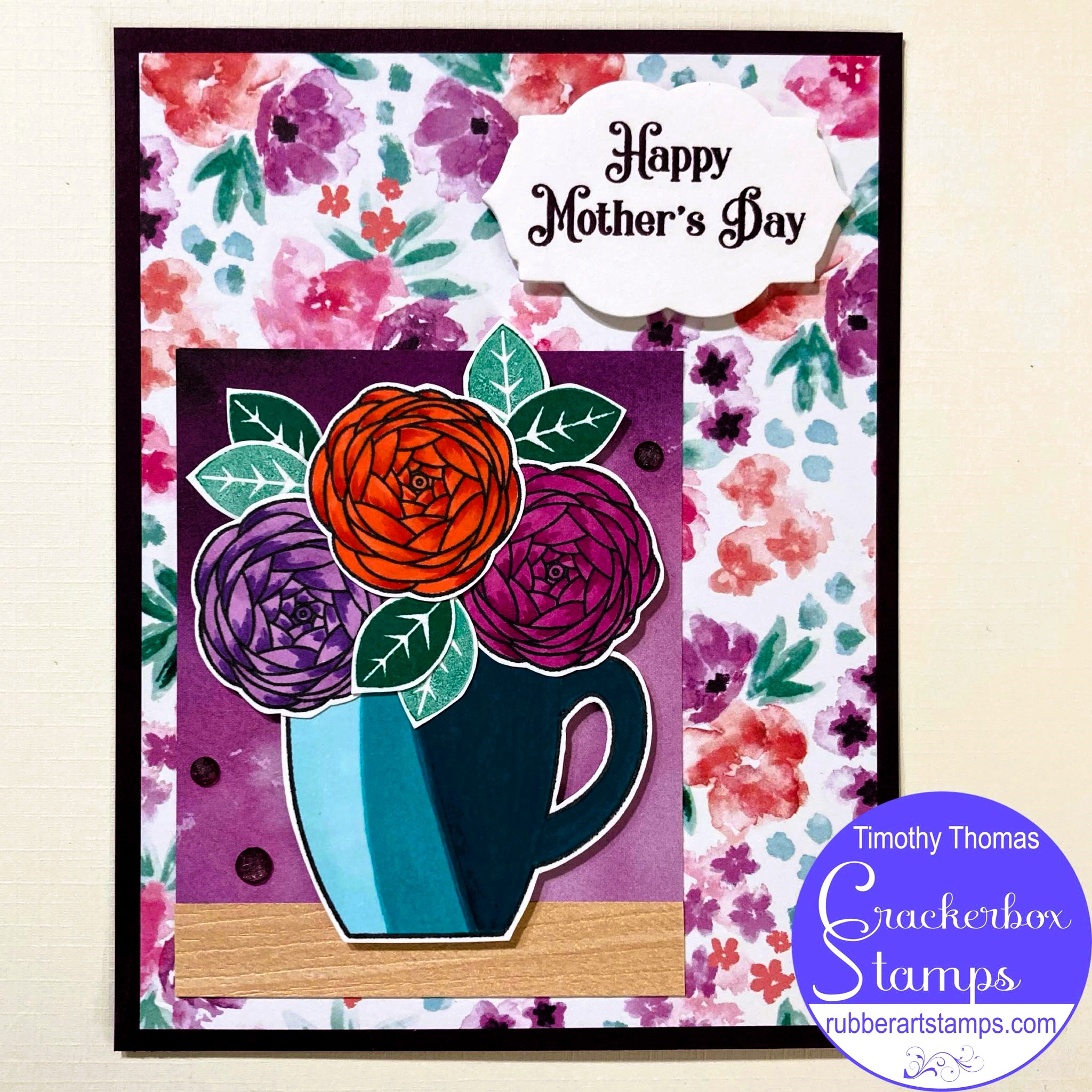 Coffee Cup Of Flowers For Mother's Day Card