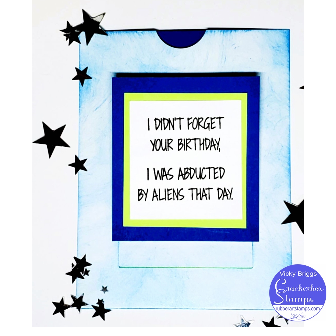 Belated Alien Slider Birthday Card