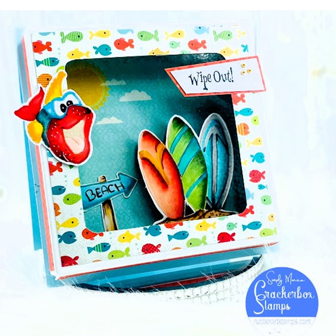 Wipe Out At The Beach Card