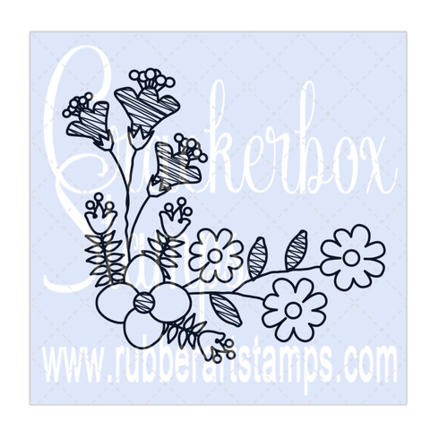 Flower Doodle Corner - Crackerbox Stamps