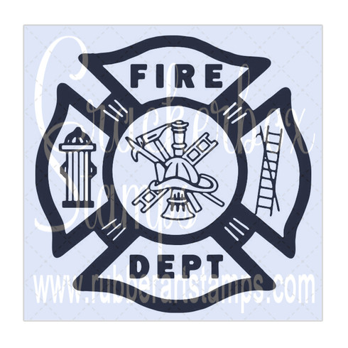 Fire Dept. Logo - Crackerbox Stamps