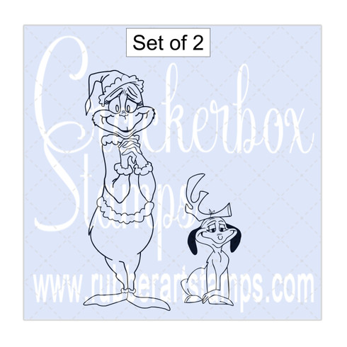 Grinch and Max - Crackerbox Stamps