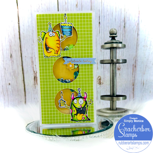 Birthday Window Shaker Card - Crackerbox Stamps