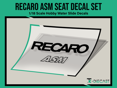 Recaro ASM Seat Decal Set - Tk Diecast