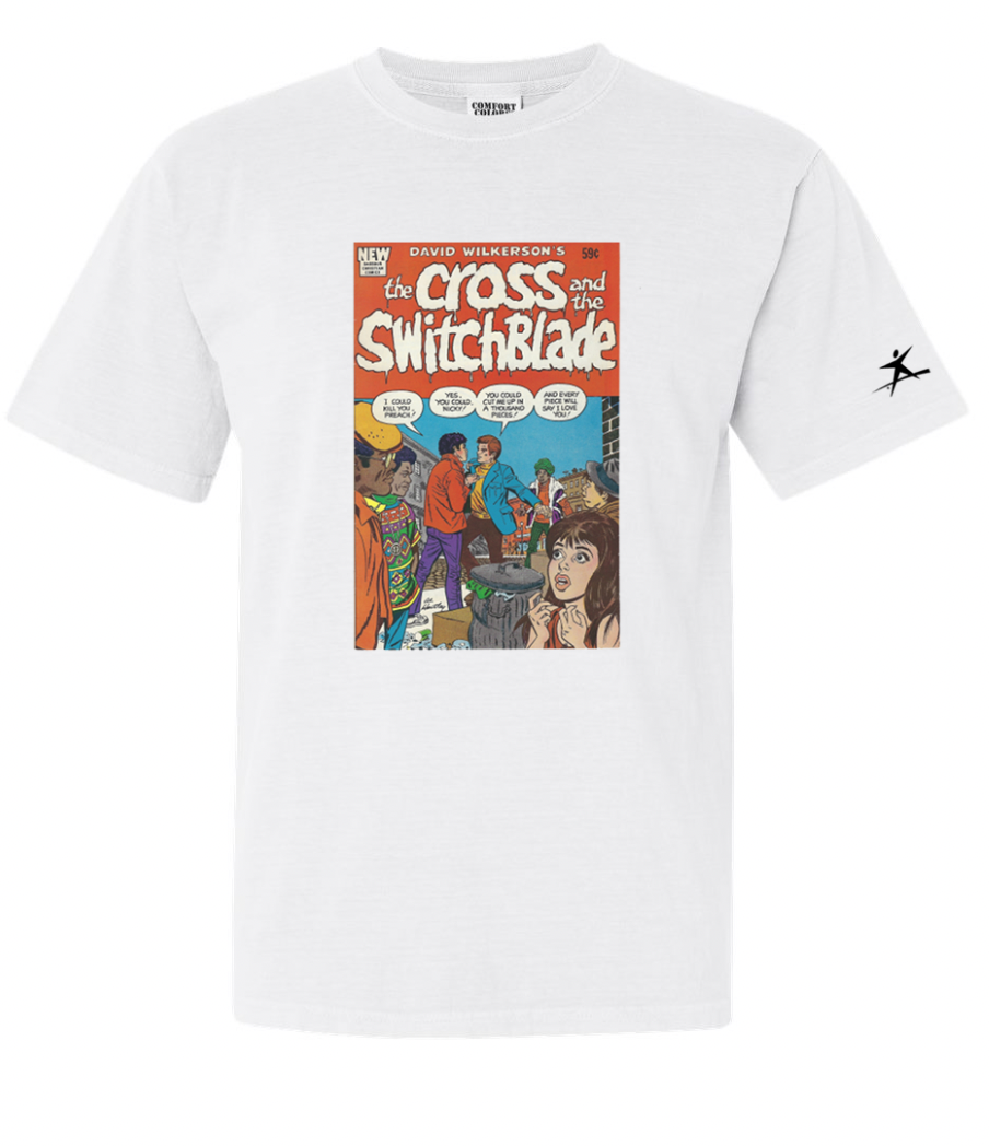 White Cross & the Switchblade Comic Book T-Shirt | Faith-Based Apparel ...