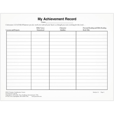 PSNL Achievement Records (50 pk)