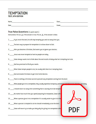 Temptation: Test – Assess Understanding of Temptation Principles