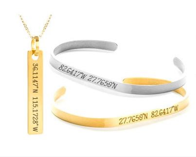 Never Forgotten Engraved Coordinates Jewelry - Thoughtful Impressions