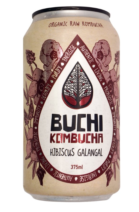 Kombucha Hibiscus & Galangal 375ml CAN - Buchi - Organic & Natural Store