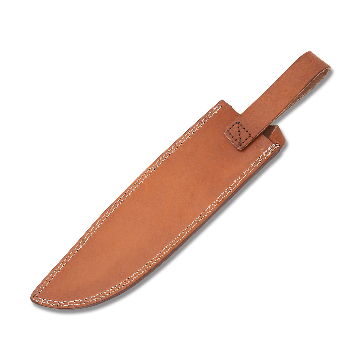 Marbles Stacked Leather Bowie Fixed Blade 9.75in Satin Clip Point