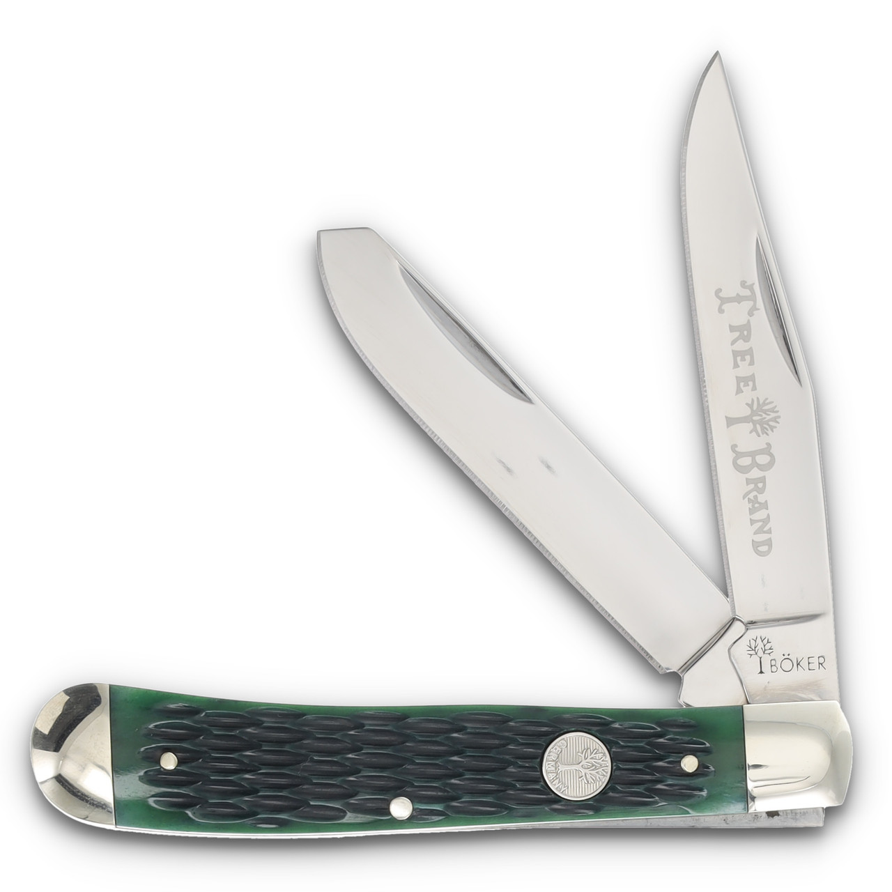 Boker Traditional Series 2.0 Green Jigged Bone Trapper Folding Knife ...