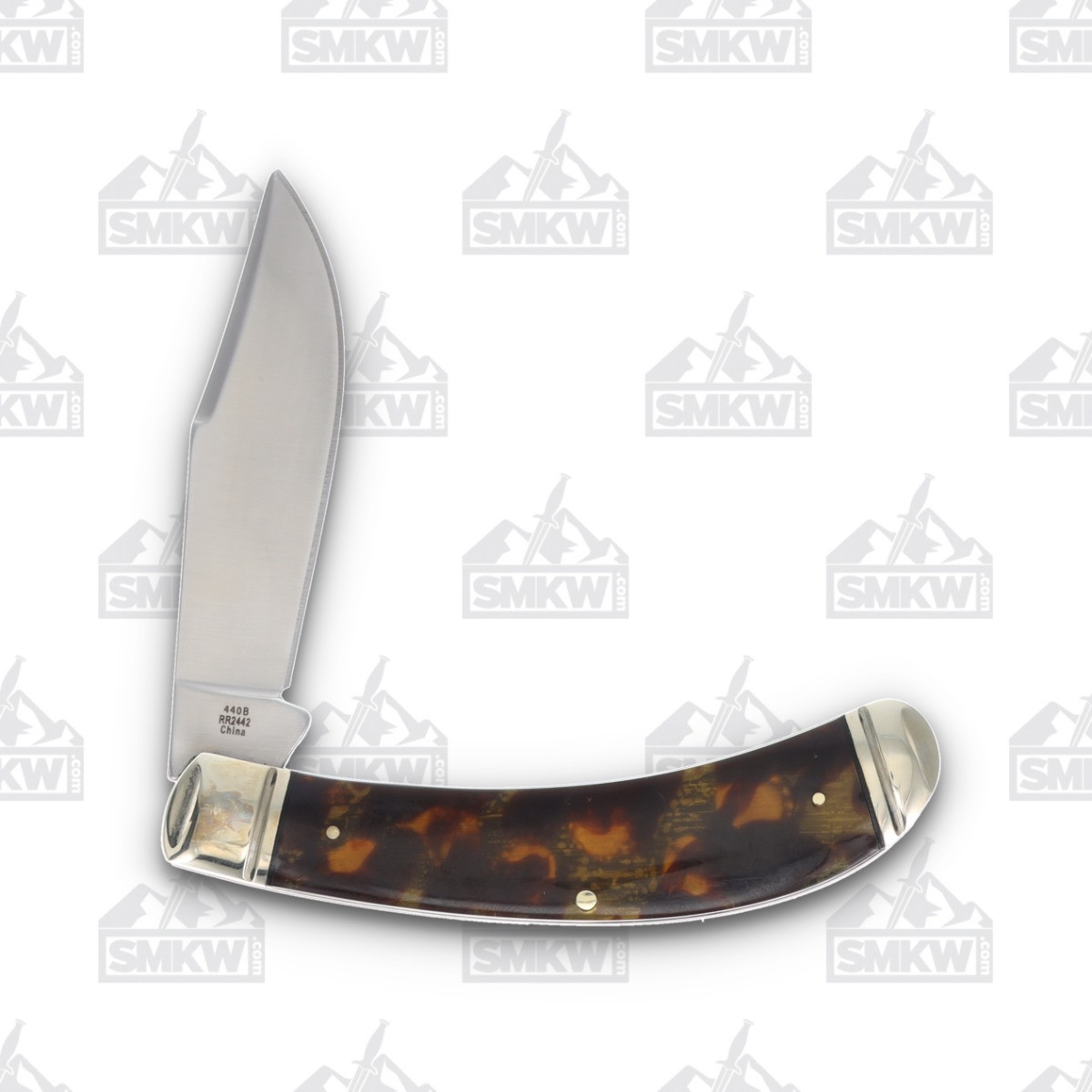 Rough Ryder Imitation Tortoise Shell Bow Trapper Folding Knife - Smoky ...