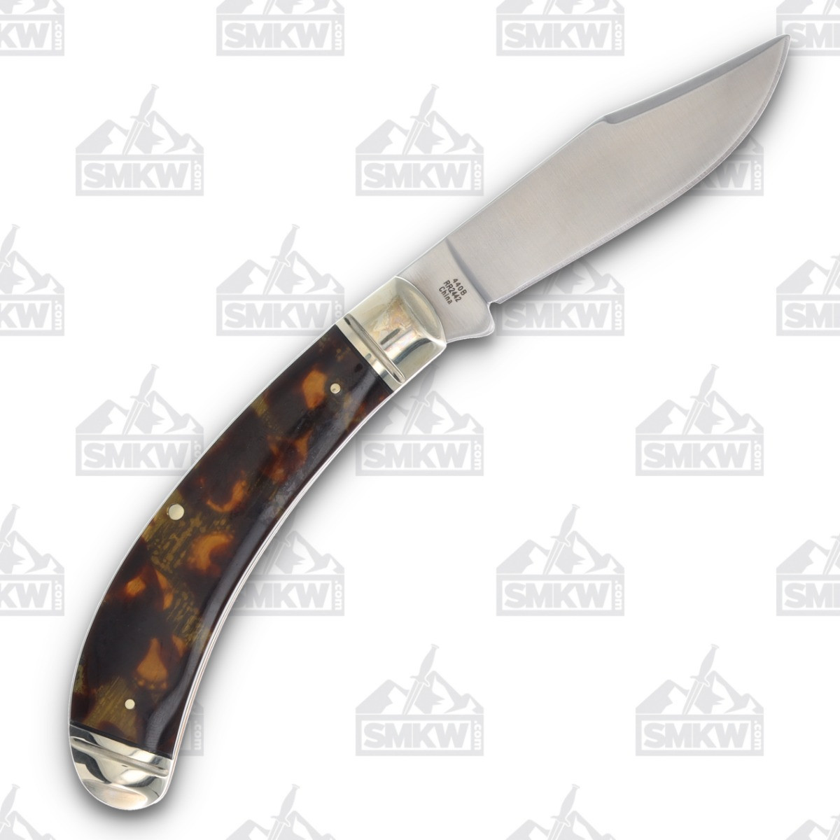 Rough Ryder Imitation Tortoise Shell Bow Trapper Folding Knife - Smoky ...