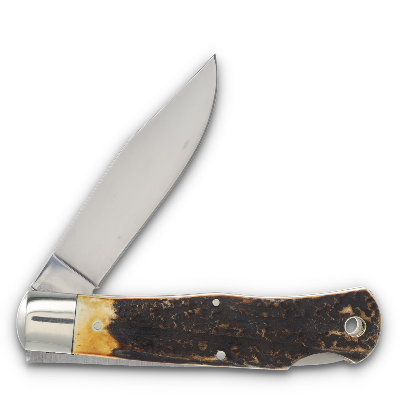 Queen Cutlery Lockback Folding Knife Burnt Stag Horn QGSH106 - Smoky ...