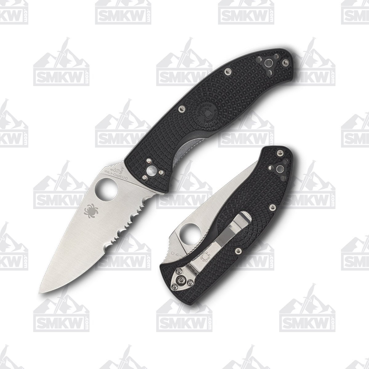 Spyderco Tenacious Lightweight Folding Knife FRN 3.39in Satin Part Serr ...