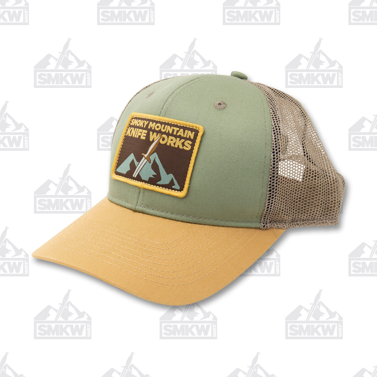SMKW Logo Hat Olive Putty Tan - Smoky Mountain Knife Works