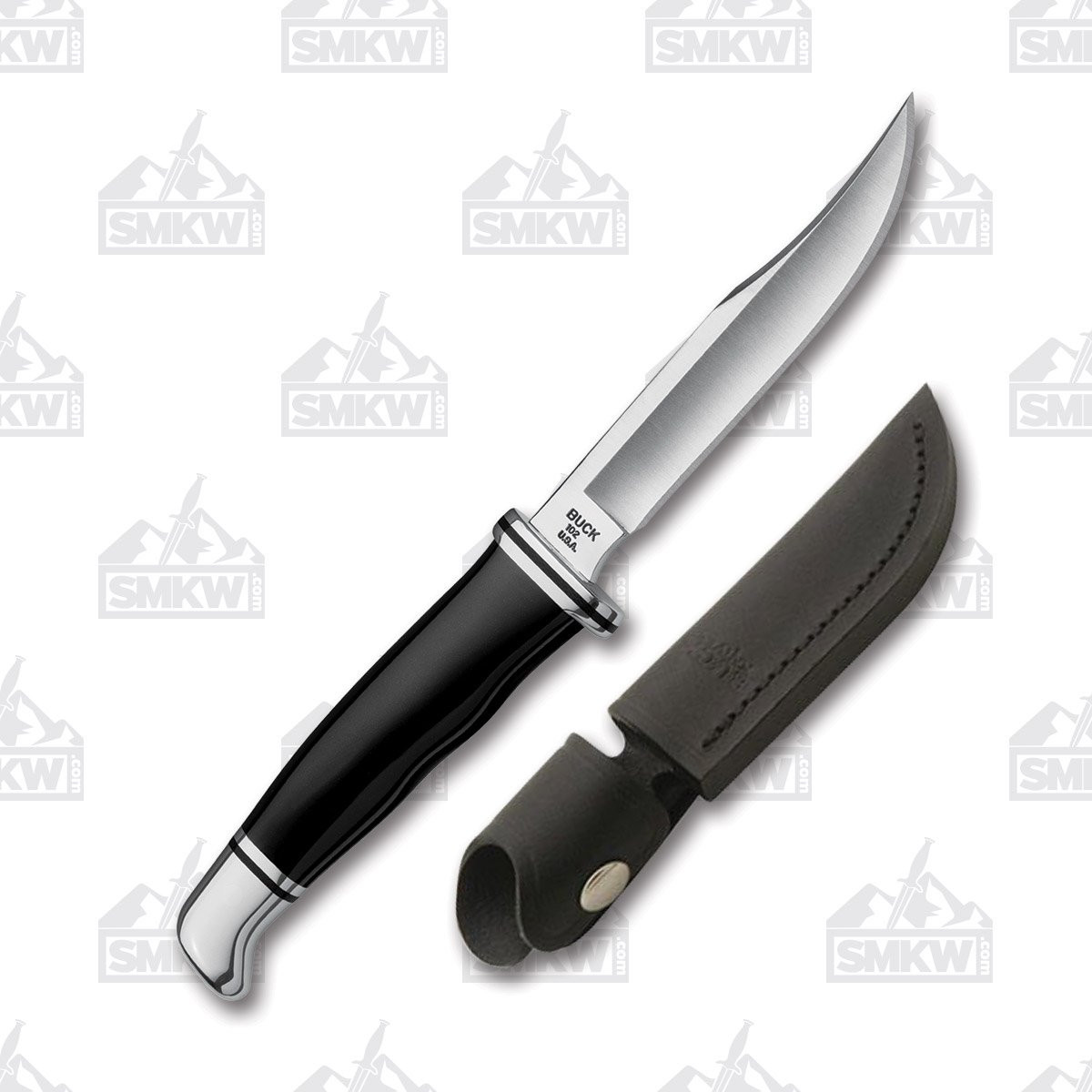 Buck Knives 102B Woodsman Fixed Blade Knife 4in Plain Satin Clip Point