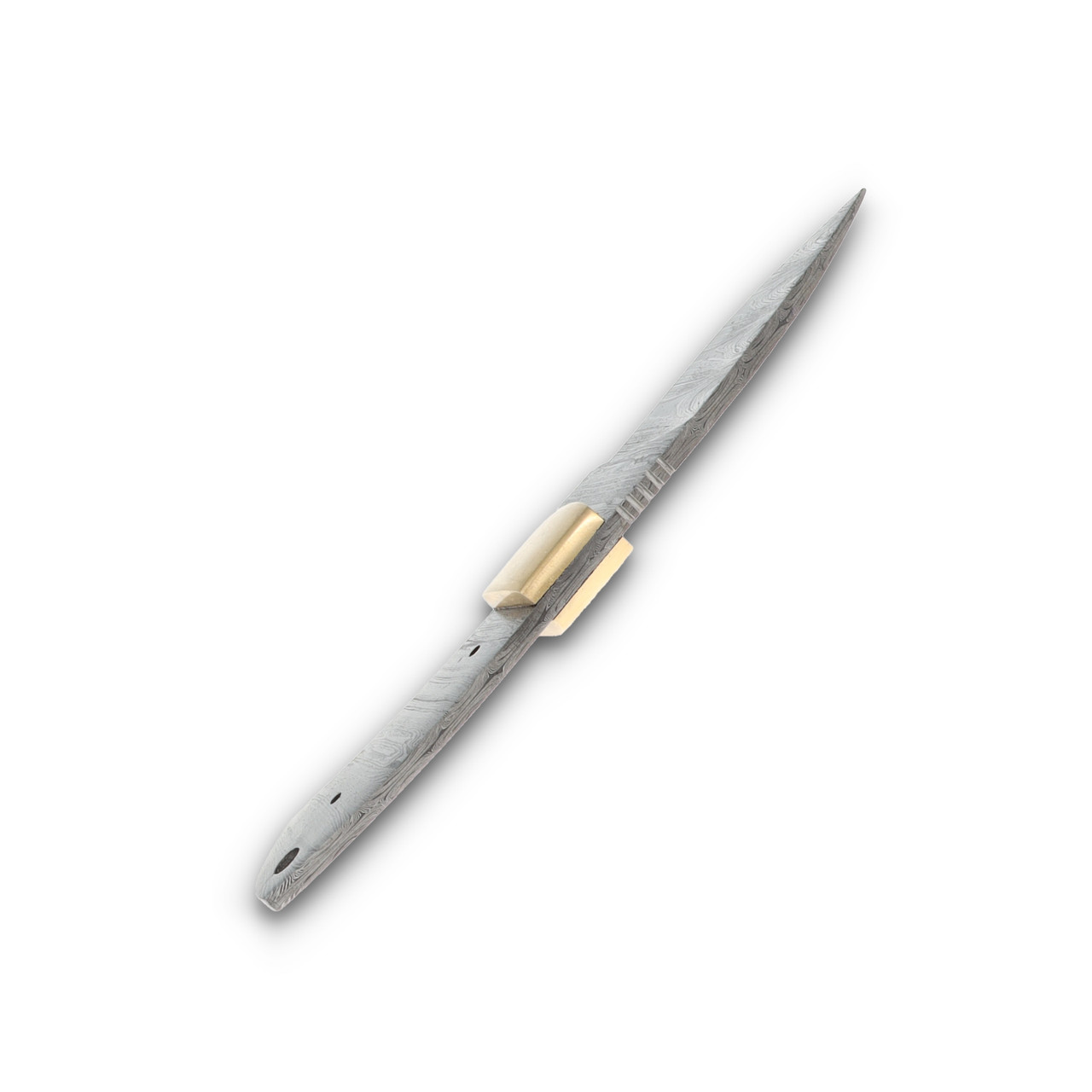 3.5 Inch Damascus Drop Point Blade Blank Full Tang for Custom Knives