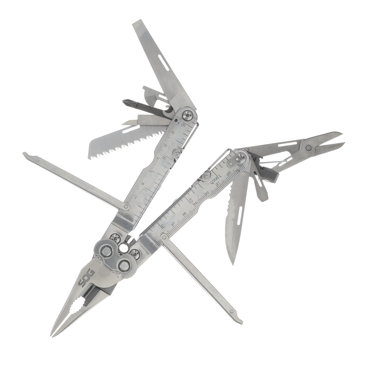 SOG PowerLock Multi-Tool Satin 18-in-1 with Nylon Sheath
