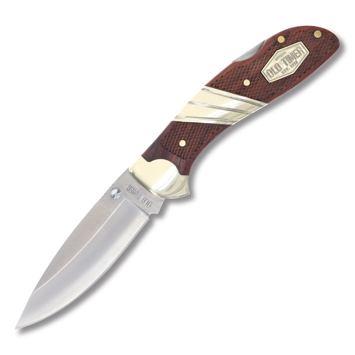 Old Timer Medium Wood & Brass Lockback Folding Knife SCT31 - Smoky ...