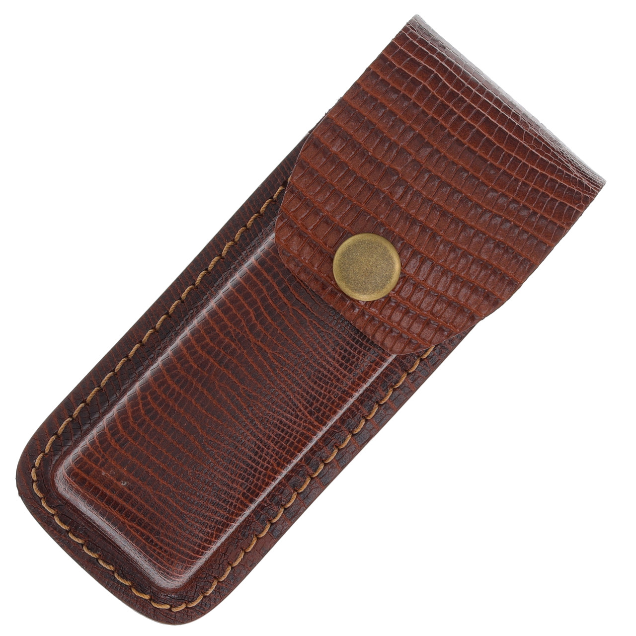 5" Brown Lizard Leather Sheath - Smoky Mountain Knife Works