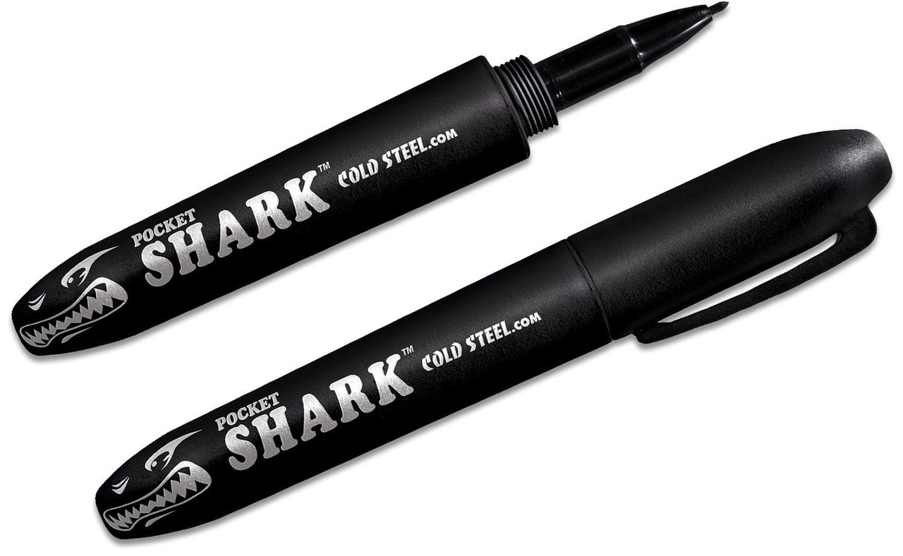 Cold Steel Pocket Shark Pen Black Polymer 6.5" Overall Black Ink ...