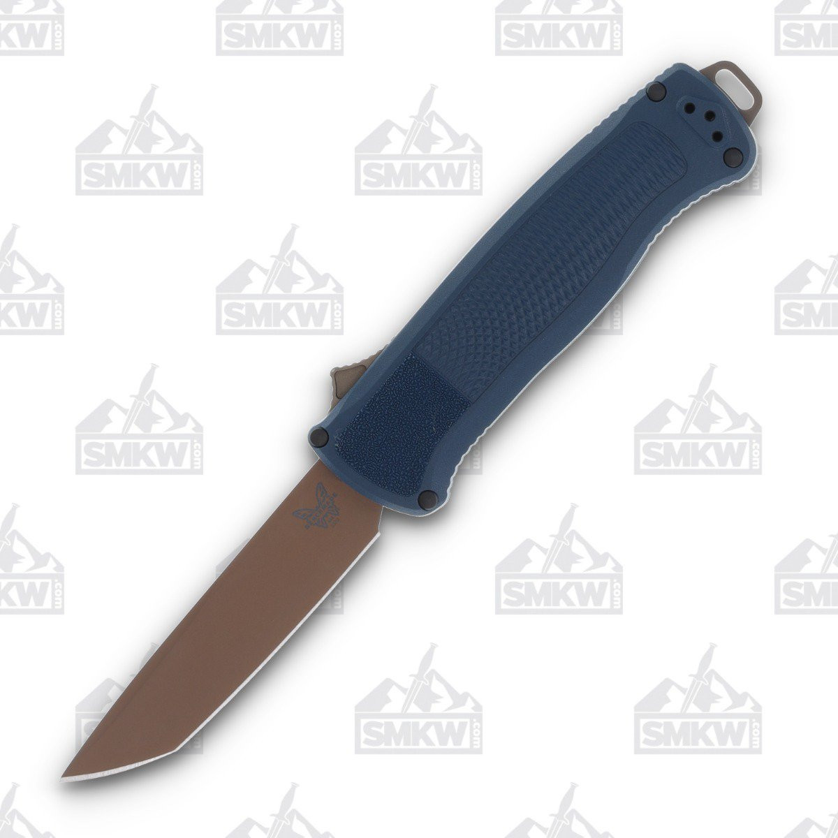 Benchmade Shootout OTF Automatic Knife 3.51in Plain Crater Blue