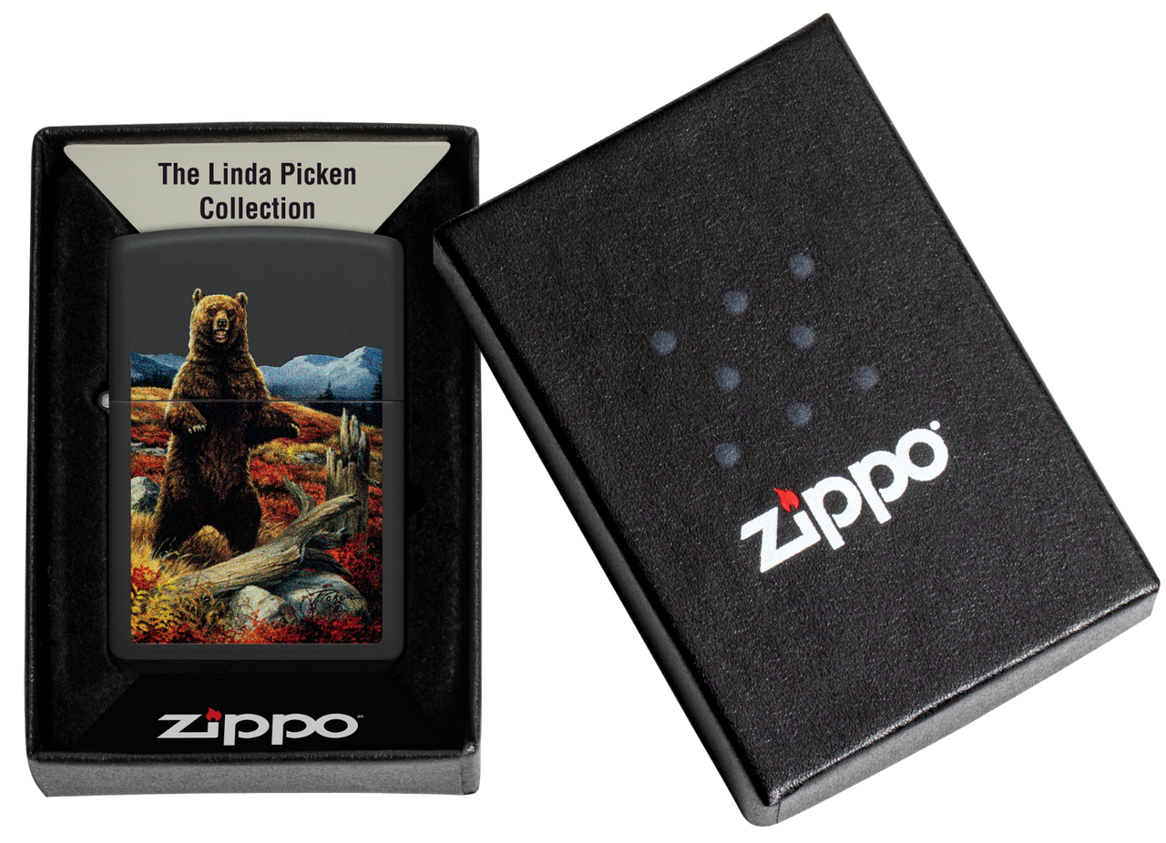Zippo Linda Picken Brown Bear Lighter - Smoky Mountain Knife Works
