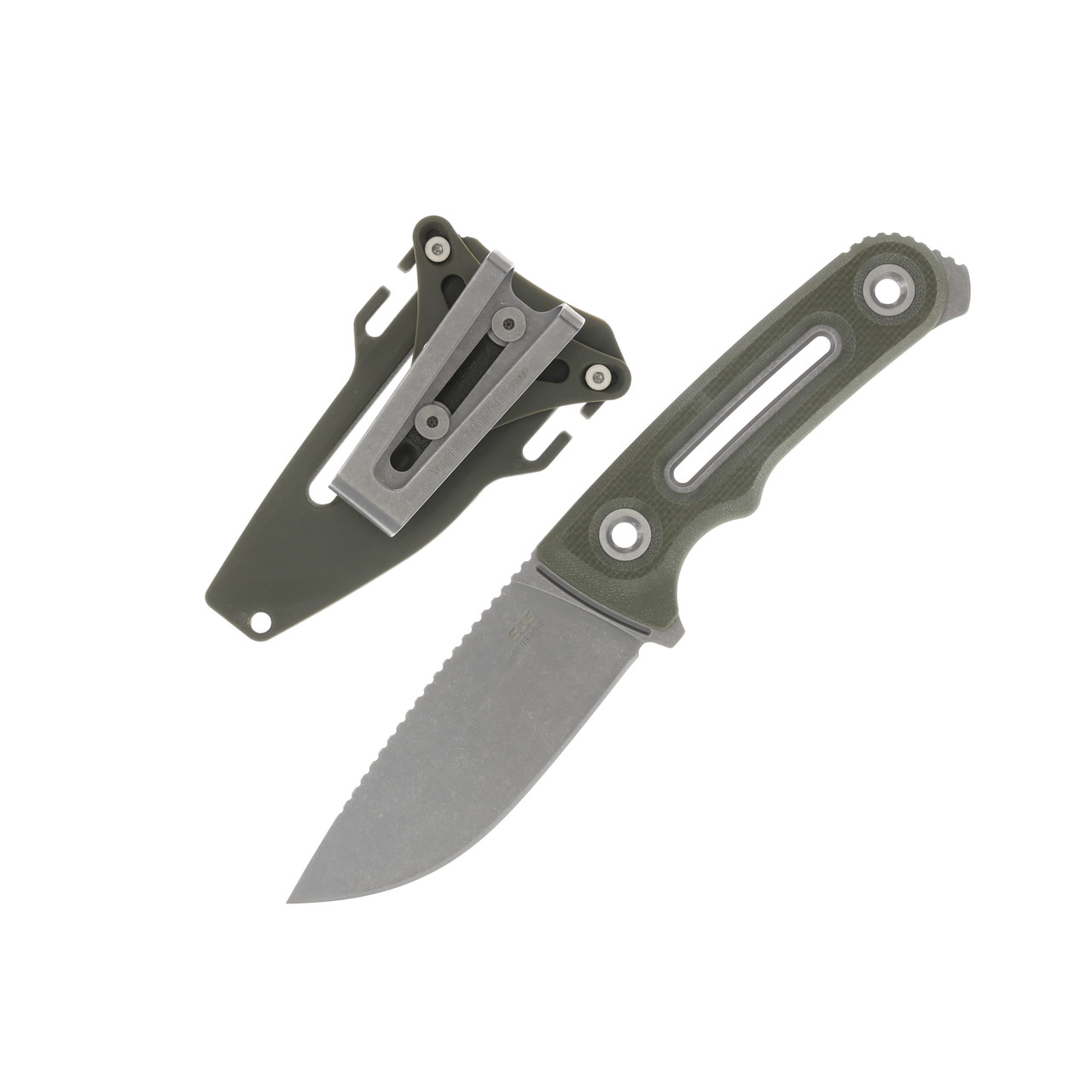 SOG Provider FX Fixed Blade OD Green 3.75in Stonewash Drop Point SOG-17 ...