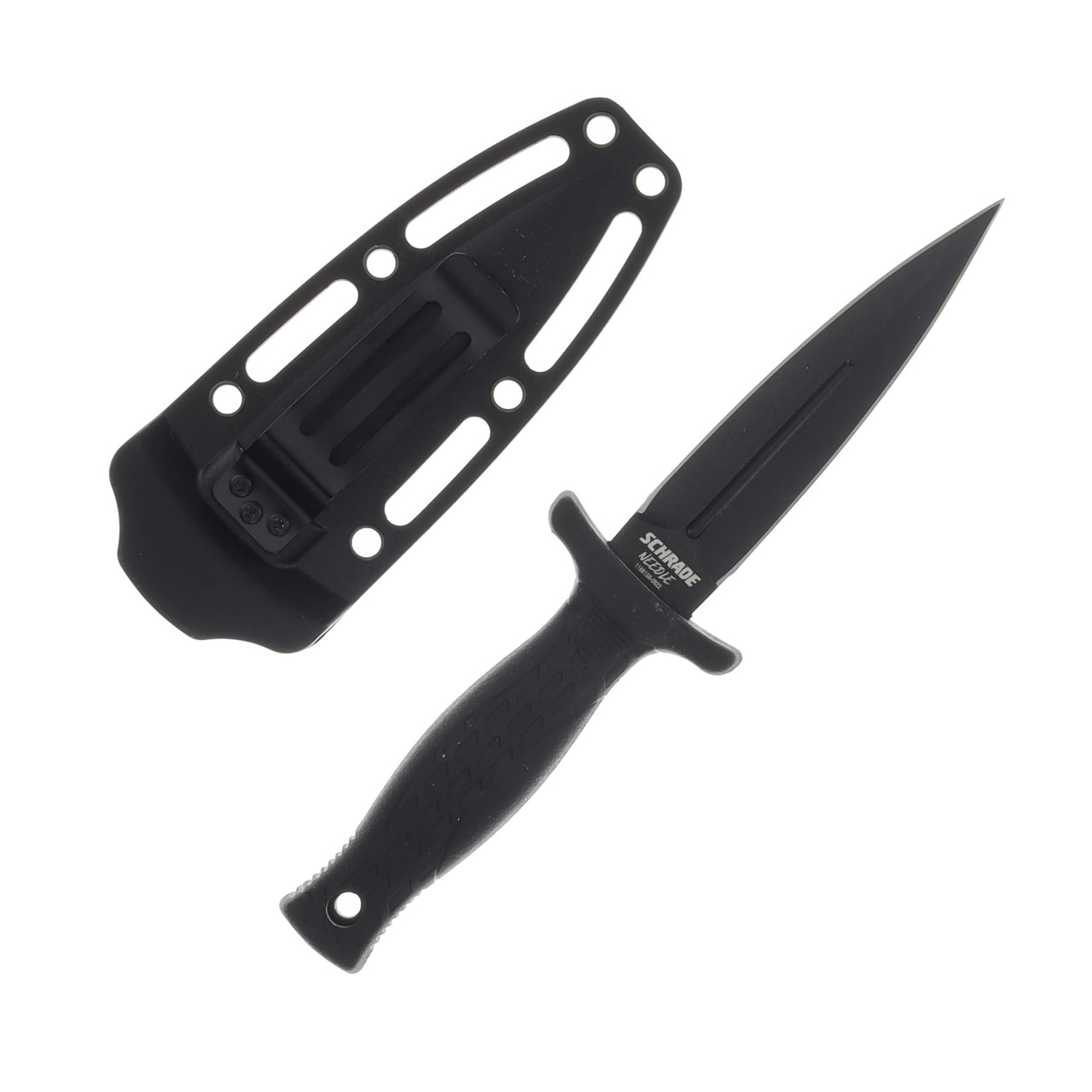 Schrade Needle Fixed Blade Knife 3 Inch Plain Black Powder Dagger