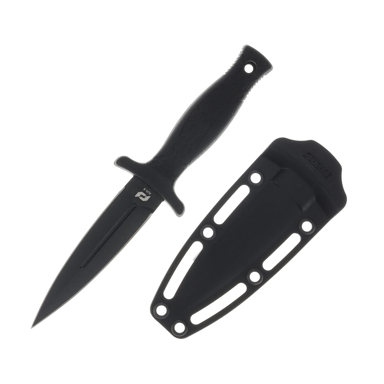 Schrade Needle Fixed Blade Knife 3 Inch Plain Black Powder Dagger